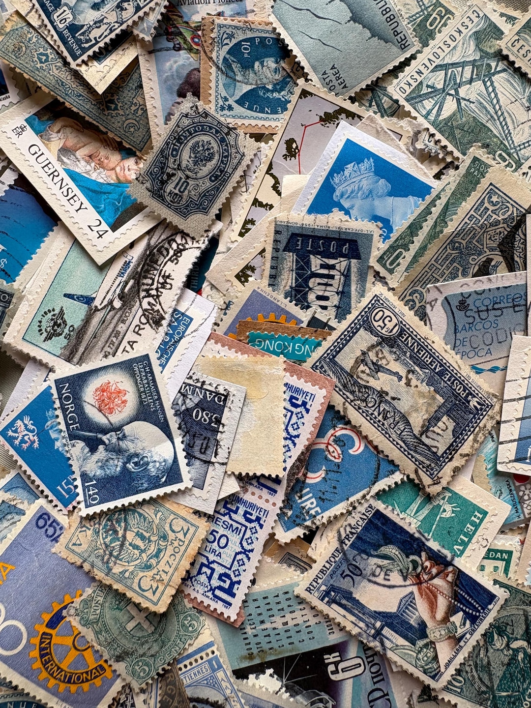 Surprise Stamp Pack | Genuine USED Vintage Stamps | Curated BLUE World ...