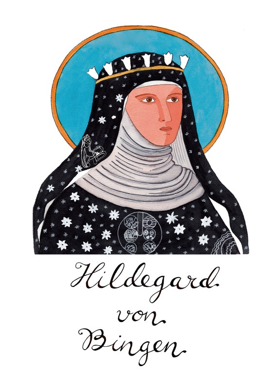 Hildegard Von Bingen / Illustration of Women Composers / - Etsy