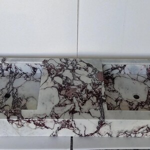 Calacatta Viola Wall Mounted Sink – Fully Integrated Italian Marble ...