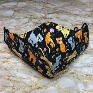 Cat Lovers Adjustable Fabric Face Mask, Washable and Reusable Face ...