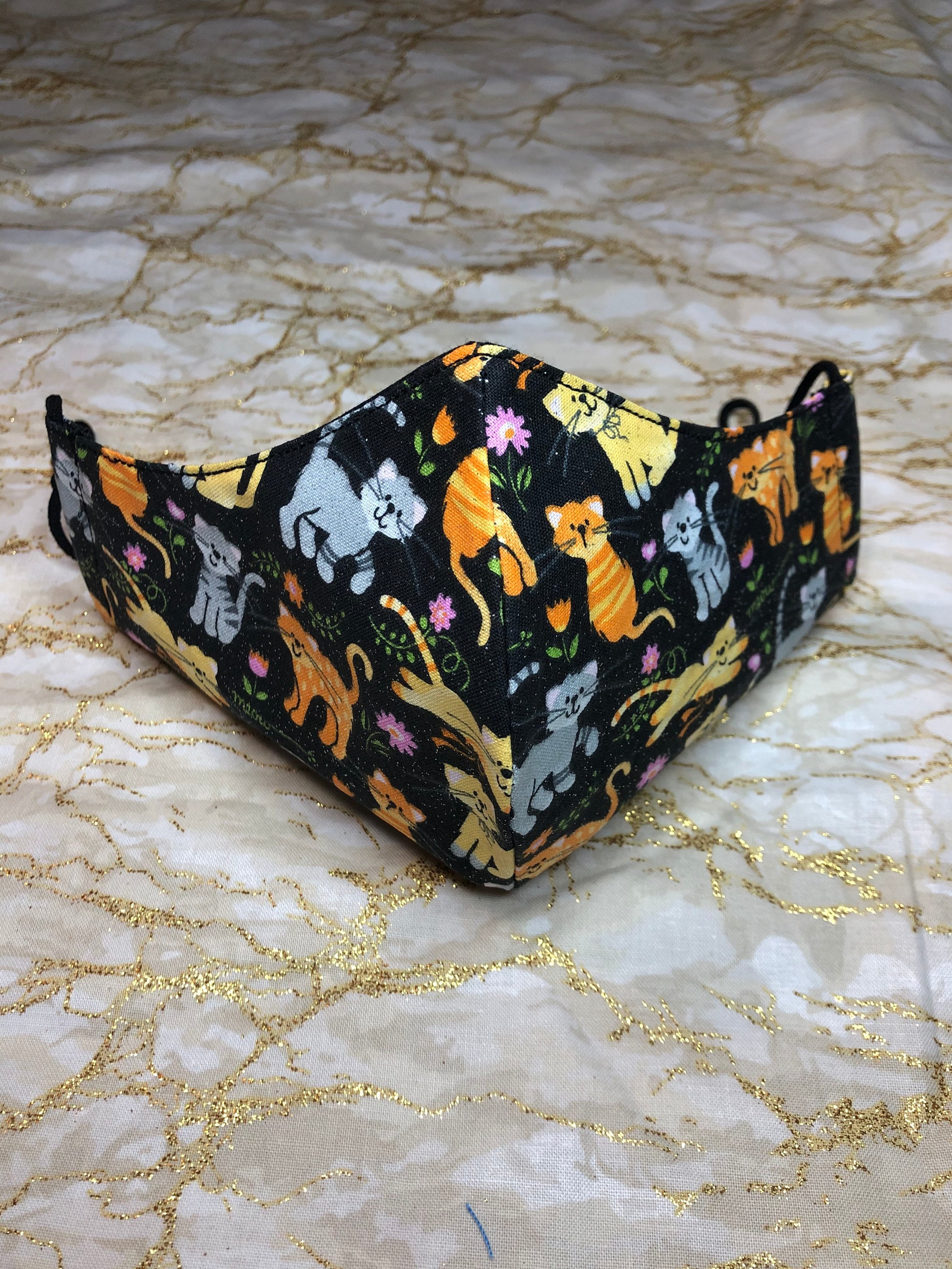 Cat Lovers Adjustable Fabric Face Mask, Washable and Reusable Face ...