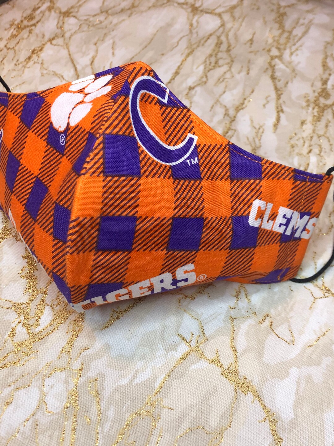 Clemson University Adjustable Fabric Face Mask, NFL Face Mask, Washable ...