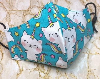 Cat Lovers Adjustable Fabric Face Mask Washable and Reusable | Etsy