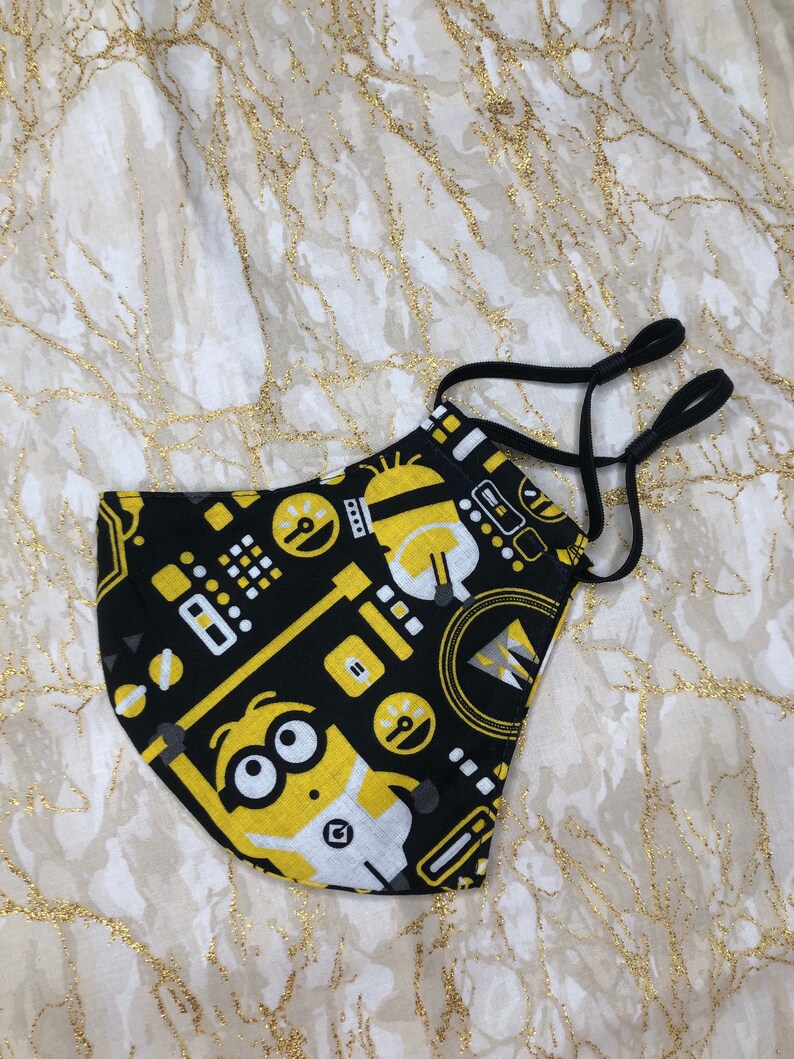 Mens Adjustable Black Minion Face Mask Washable and Reusable | Etsy