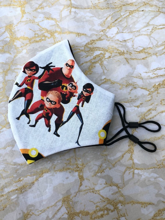 The Incredibles Adjustable Fabric Face Mask Washable and - Etsy