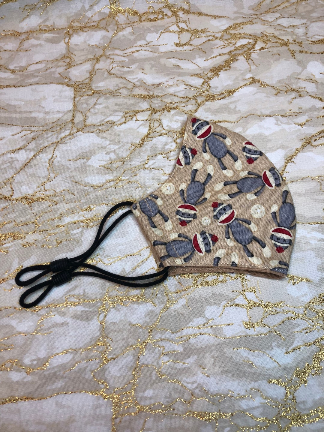 Sock Monkey Adjustable Fabric Face Mask, Washable and Reusable Face ...