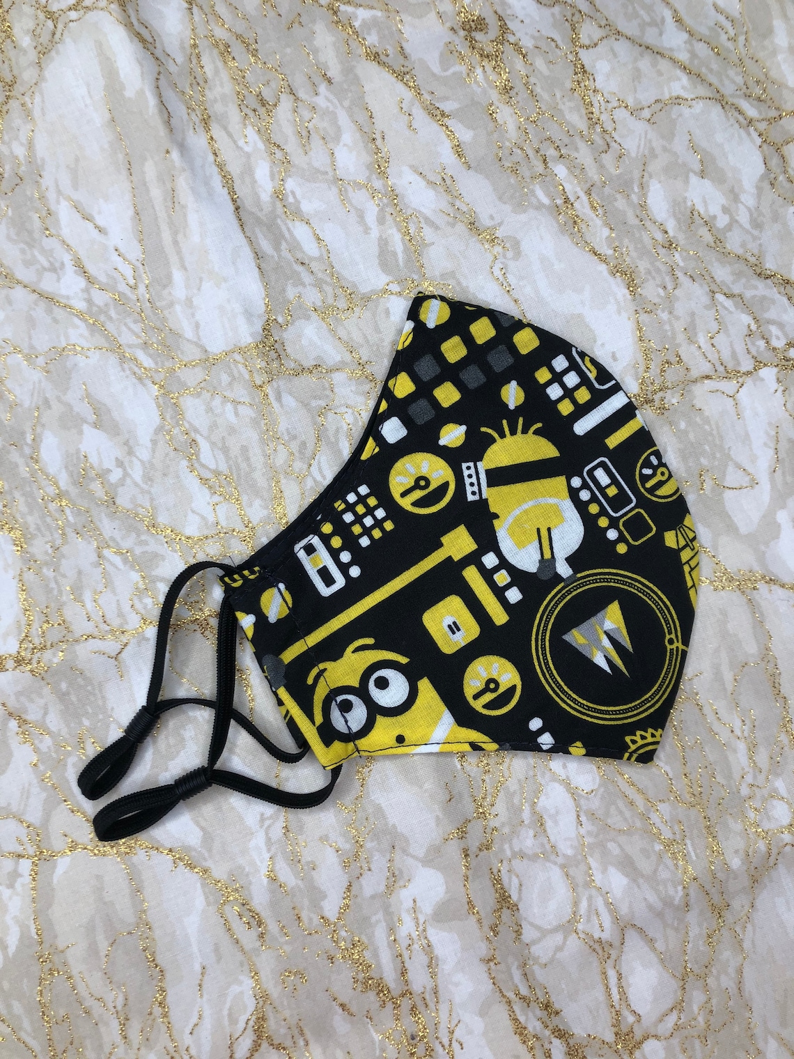 Mens Adjustable Black Minion Face Mask Washable and Reusable | Etsy