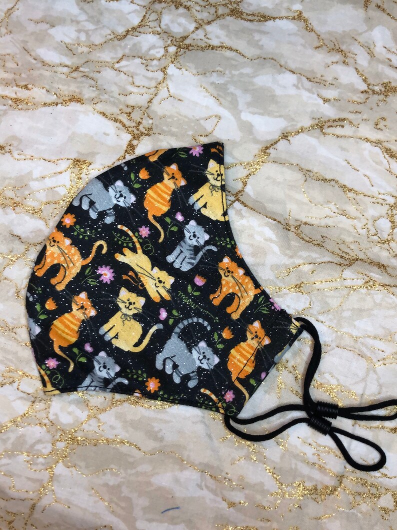 Cat Lovers Adjustable Fabric Face Mask, Washable and Reusable Face ...