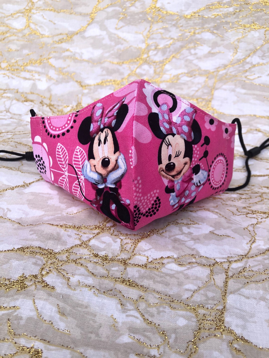 Pink Minnie Mouse Disney Adjustable Fabric Face Mask, Washable and ...