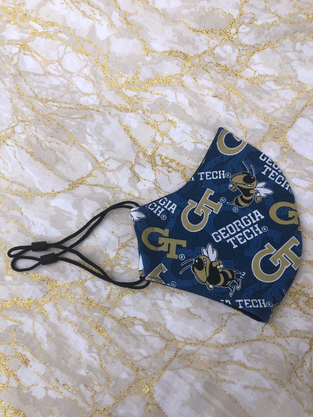 Georgia Tech College Adjustable Fabric Face Mask, Washable and Reusable ...