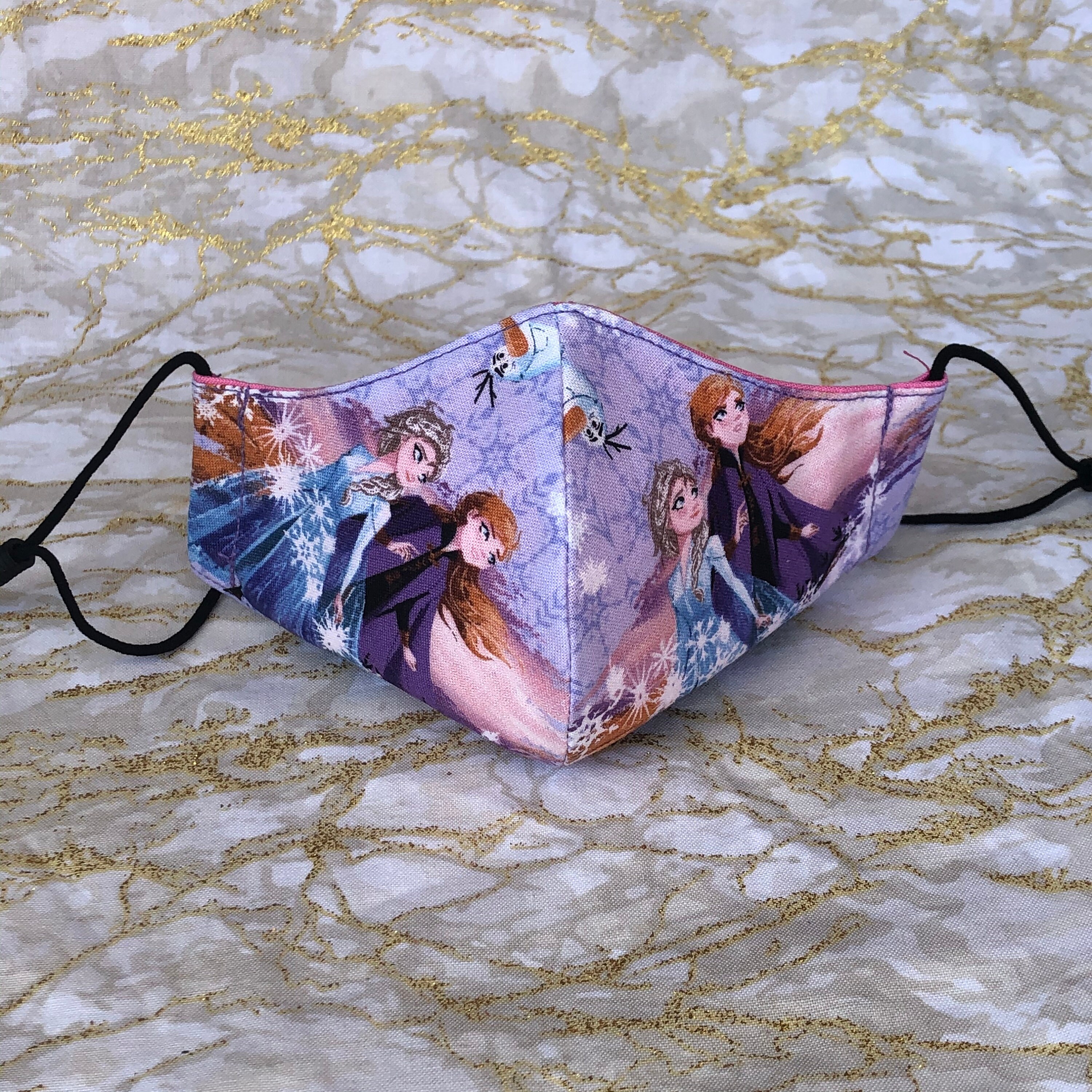 Frozen Anna and Elsa Purple Adjustable Fabric Face Mask | Etsy