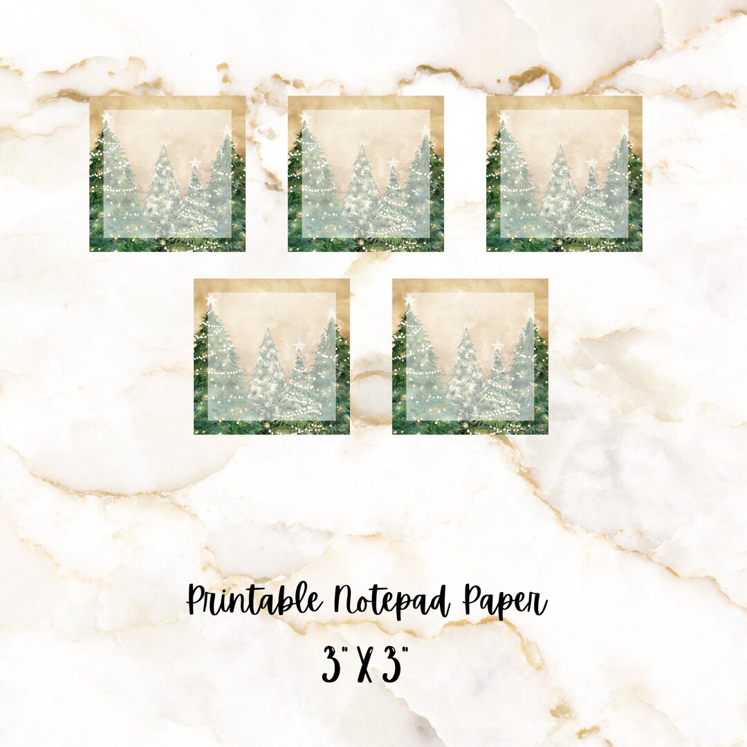 Christmas Notepad Printable I Christmas Trees Notepad Stars I ...