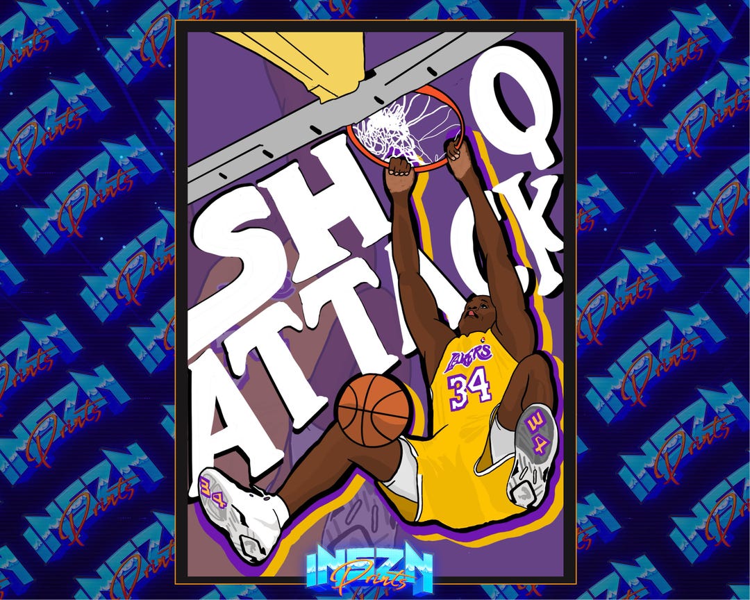 Shaquille O'neal Poster - Shaq Poster - NBA Home Decor - Shaq Art - NBA ...