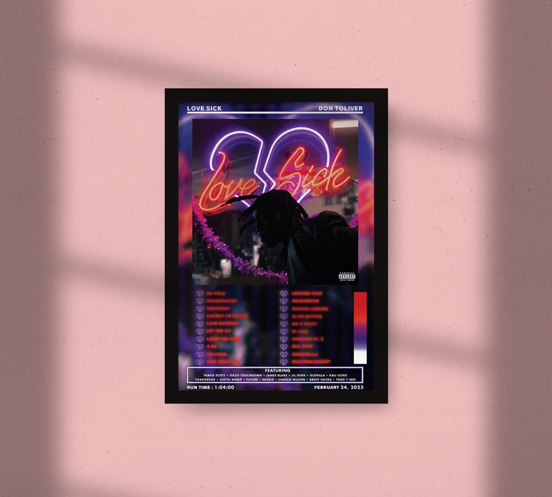 Don Toliver Love Sick Poster Rap Poster Don Toliver Wall Art Don Toliver Print Don Toliver ...