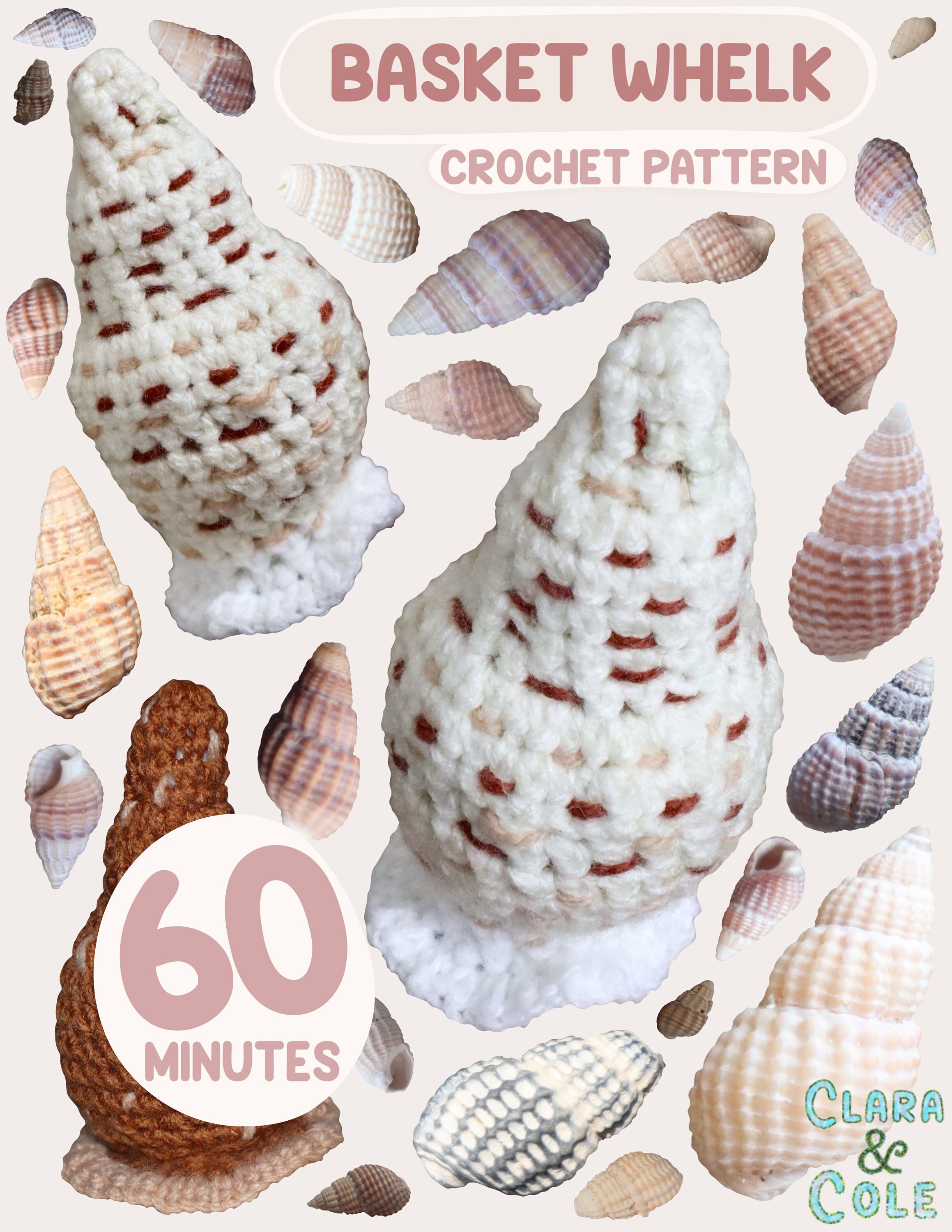 Basket Whelk Seashell Crochet Pattern digital Pattern - Etsy