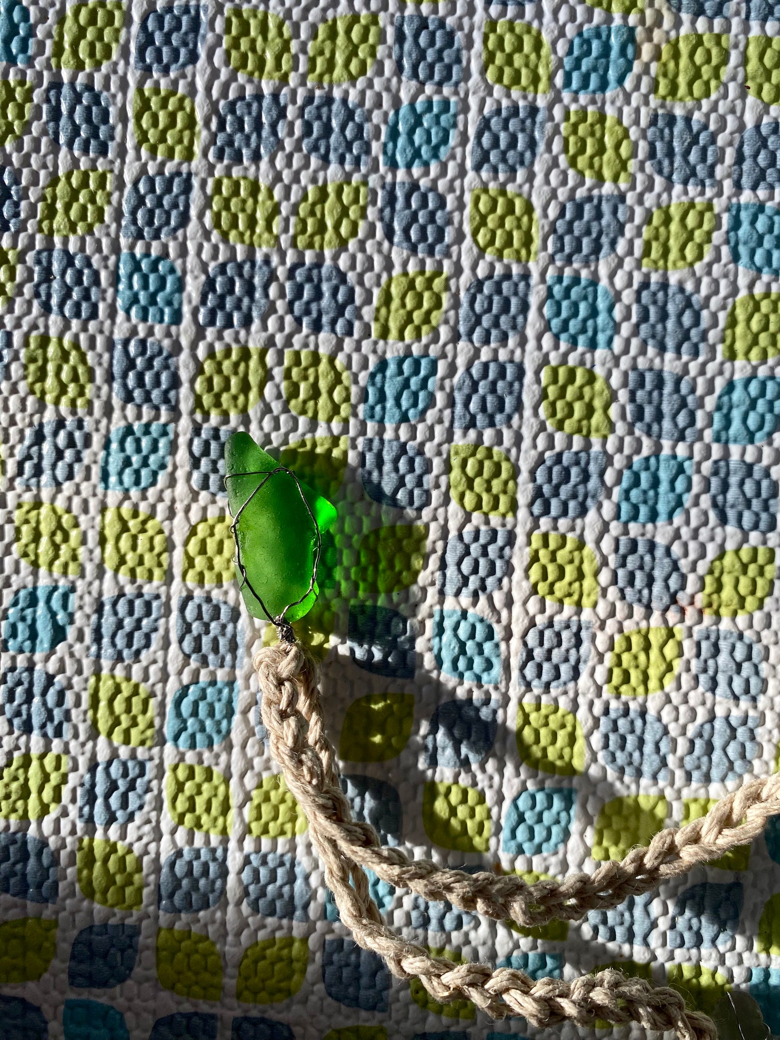 Sea Glass and Shell Garland, Wire Wrapped on Single Crochet Strand - Etsy