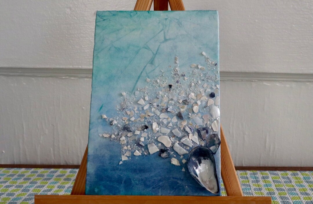 Blue Mussel Shells, Intact and Crushed, Polished Mother of Pearl on ...