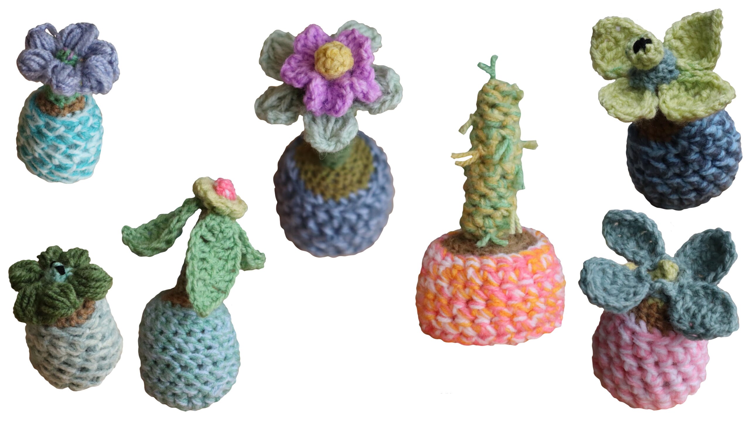 Mini Crochet Succulents, Flowers, and Plants: Unique Handmade Crocheted ...