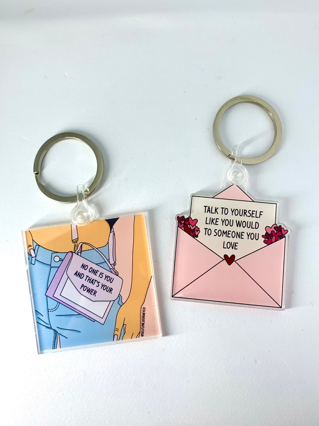 Self Love Acrylic Keychains Self Care Inspiring - Etsy