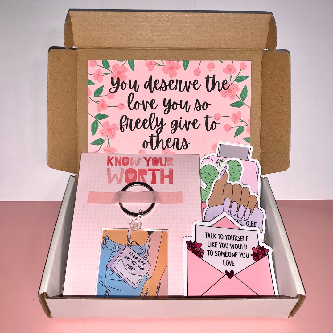 Self Care Package Box, Self Love Gift, Gift for Her, Keychain and ...