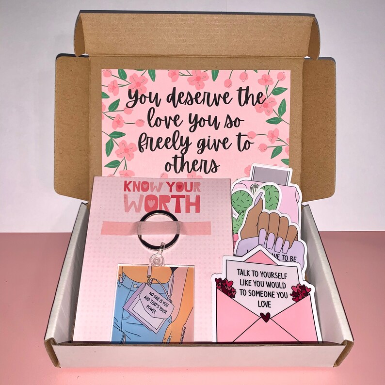 Self Care Package Box, Self Love Gift, Gift for Her, Keychain and ...