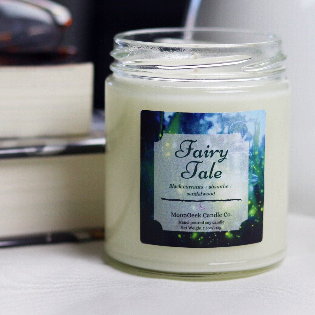Fairy Tale Literary Soy Candle for Book Lovers Sandalwood Black Currant ...