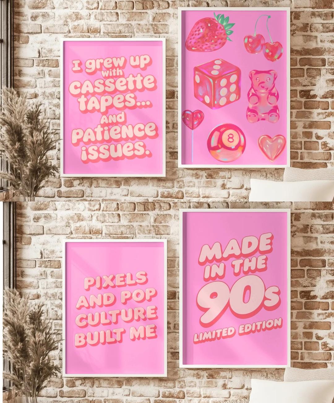 90s Childhood Nostalgia Digital Prints | Pink Collection | 1990s ...