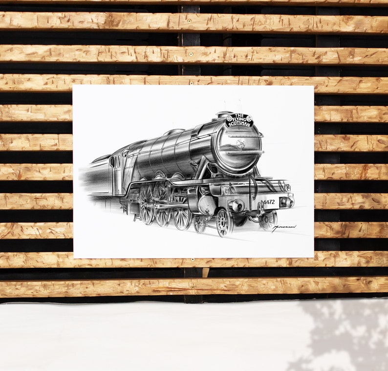 The Flying Scotsman Train Sketch A4 / A3 Print Poster - Etsy