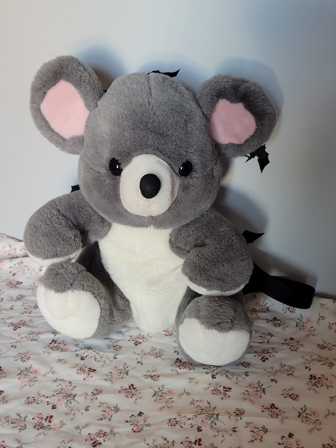 Handmade Upcycled Grey Plush Teddy Mouse Back Pack, Cottagecore ...