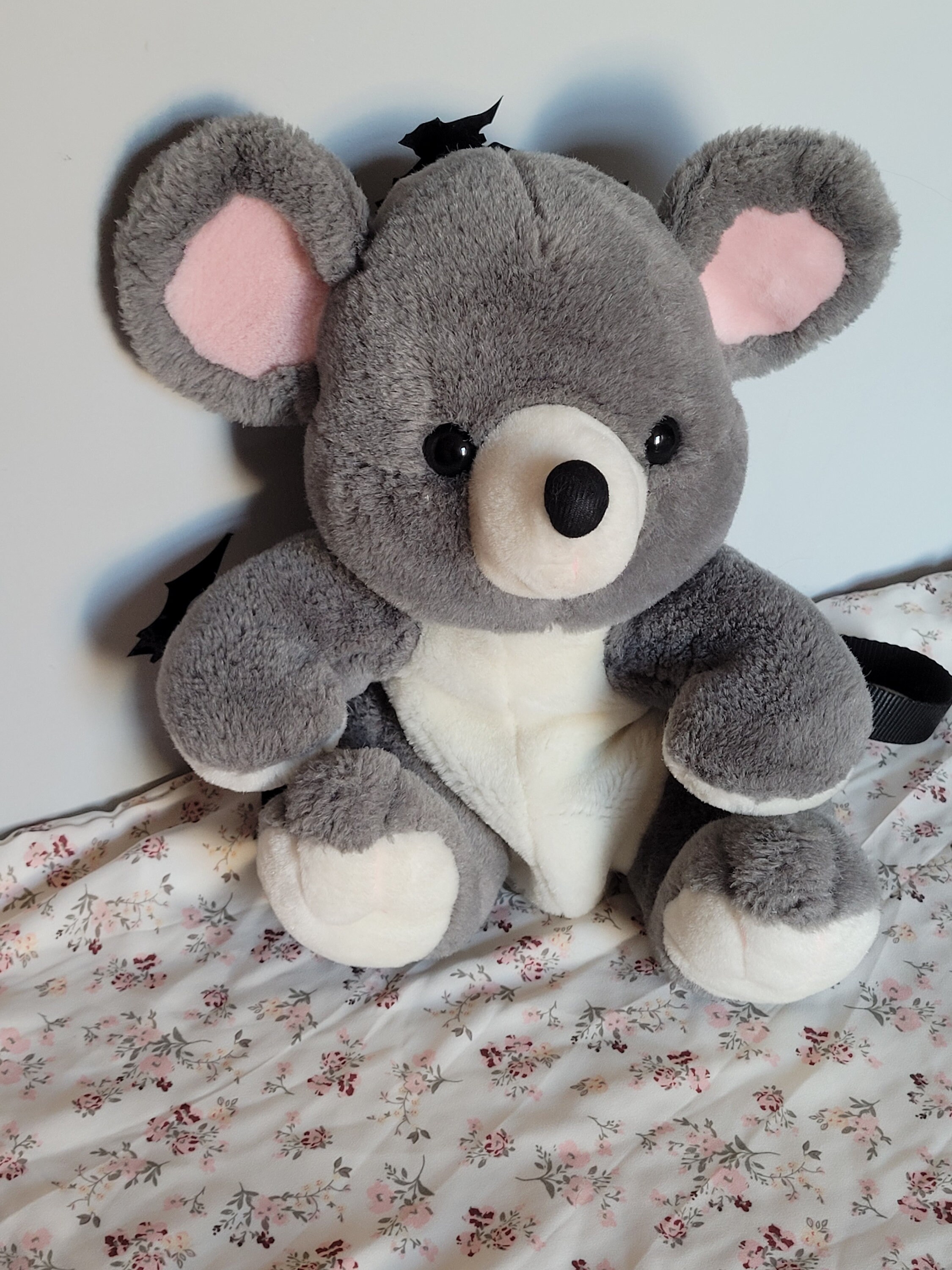 Handmade Upcycled Grey Plush Teddy Mouse Back Pack, Cottagecore ...