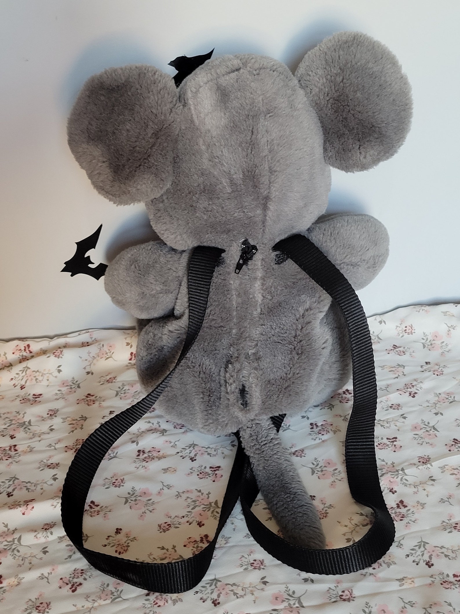 Handmade Upcycled Grey Plush Teddy Mouse Back pack | Etsy