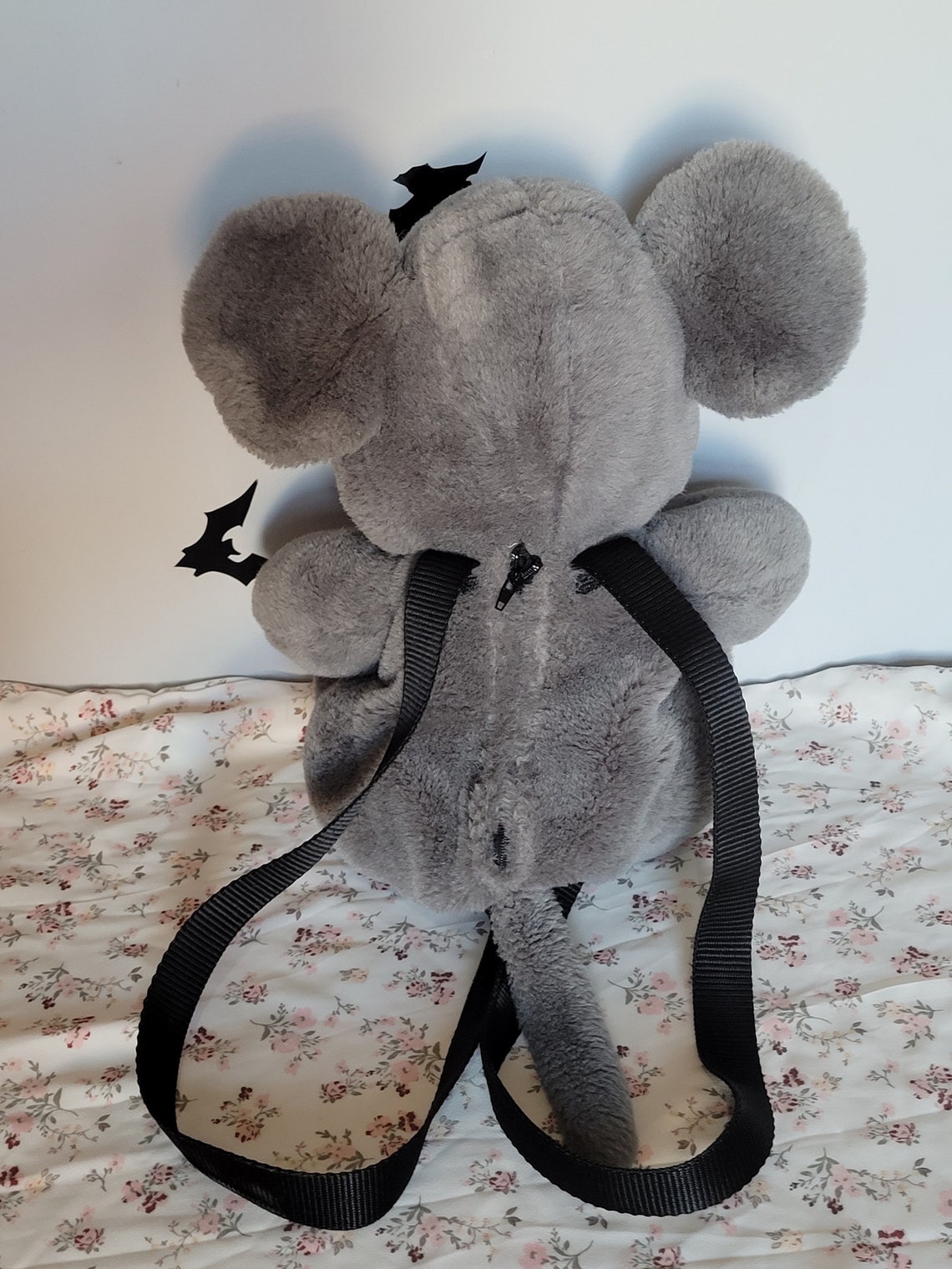 Handmade Upcycled Grey Plush Teddy Mouse Back pack | Etsy