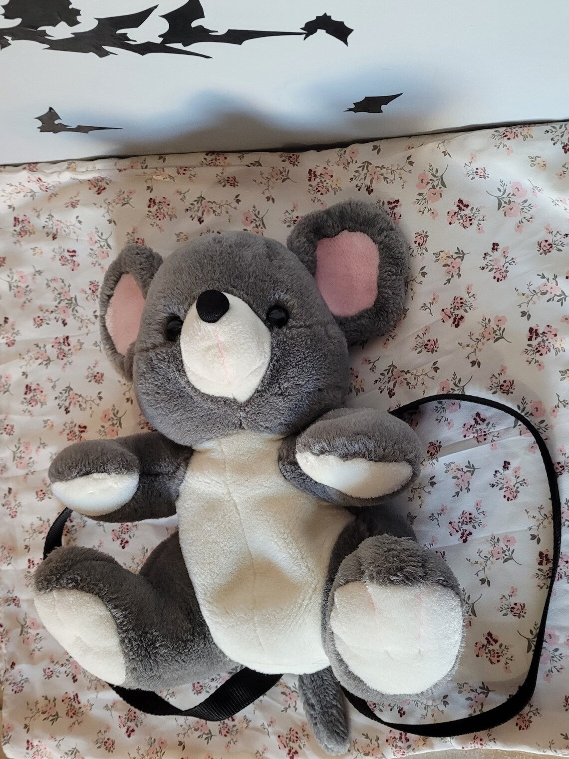 Handmade Upcycled Grey Plush Teddy Mouse Back pack | Etsy