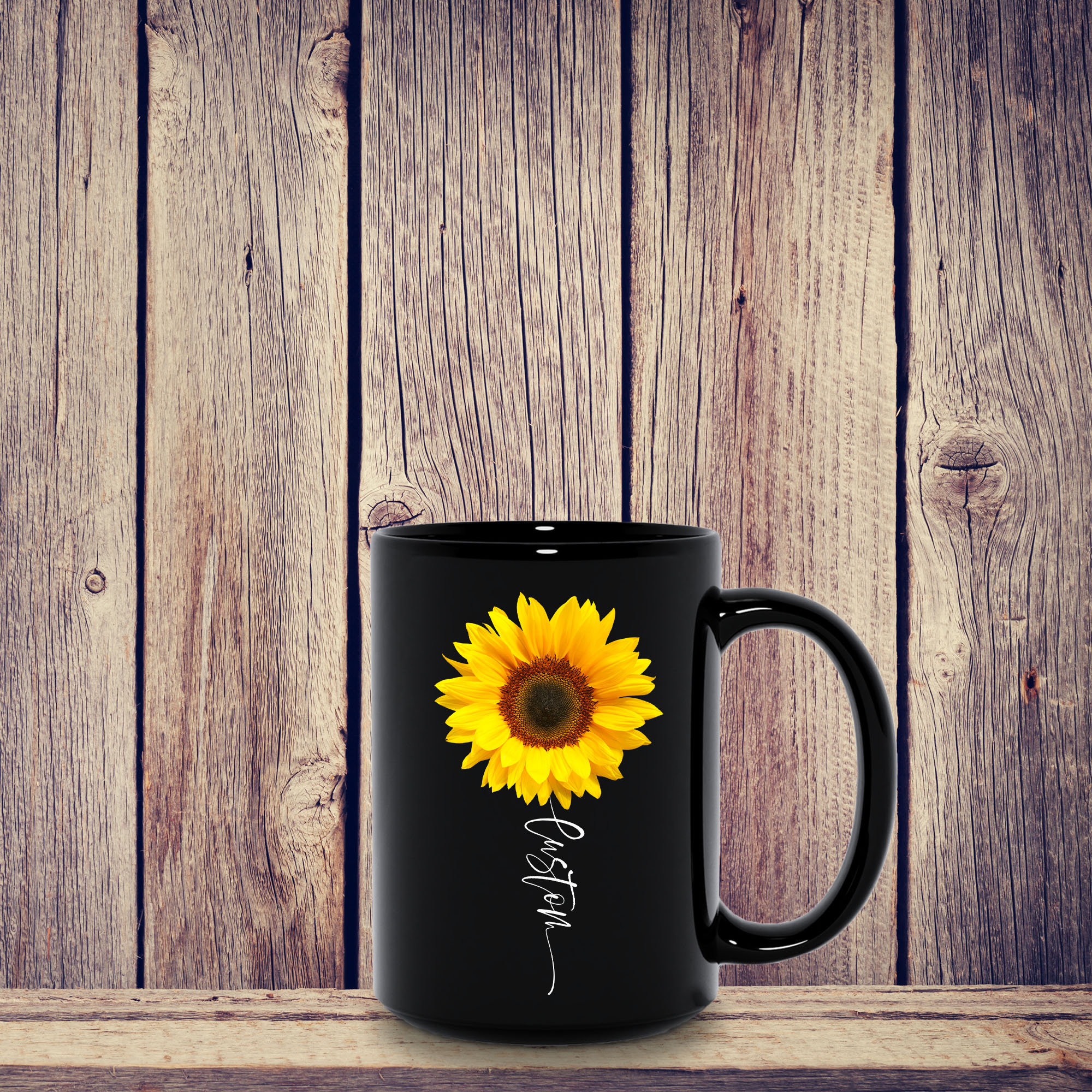 Sunflower Mug, Personalized, Fall Mug, Custom, Fall Sunflower Mug