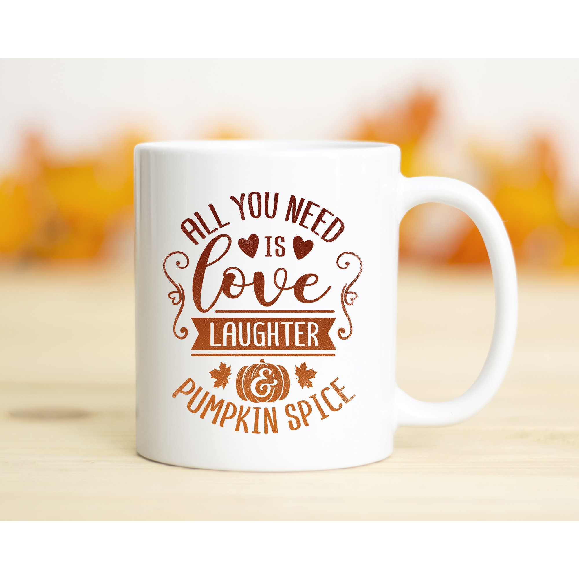 Taza de otoño todo lo que necesita es amor risas y calabaza - Etsy México