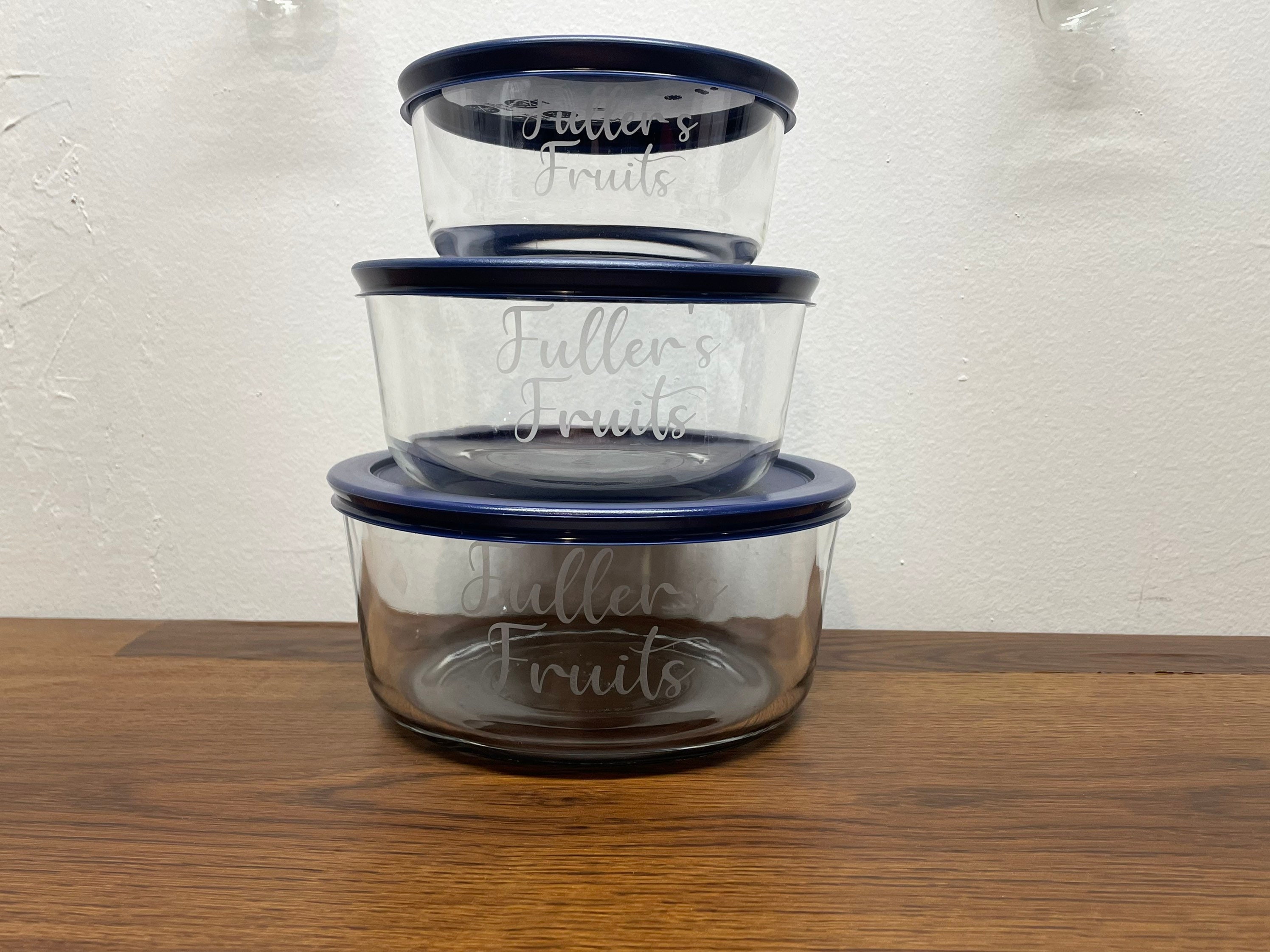 Personalized Name Glass Dish Containers/ Pyrex Glass/ Tupperware ...