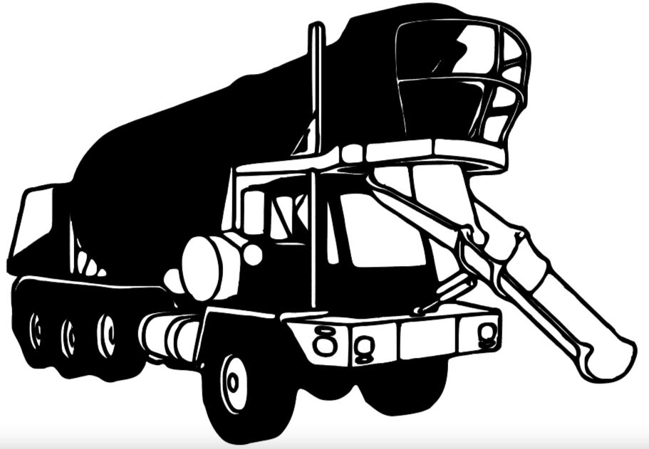 Concrete Truck Decal Front Discharge Cement Truck Concrete Finishers ...