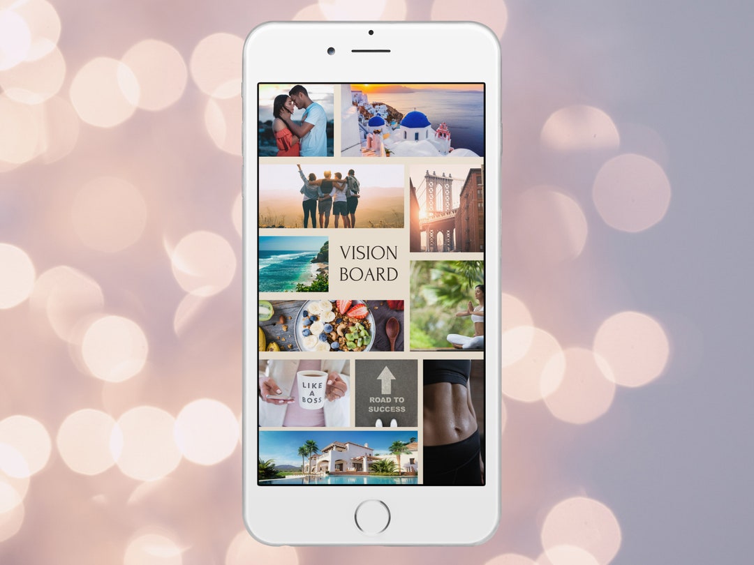 Vision Board Canva Template for Smartphone Background Wallpaper Cell ...