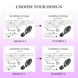 Stepped up Dad Customized Sign, Thank You Gifts, Step-dad Gift, This ...
