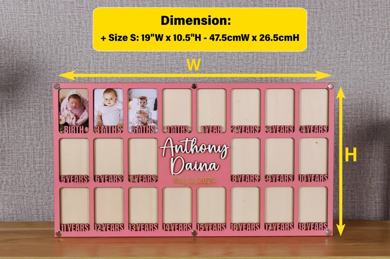 School Years Photo Collage Frame, Newborn to Graduation, Baby Gift - Etsy