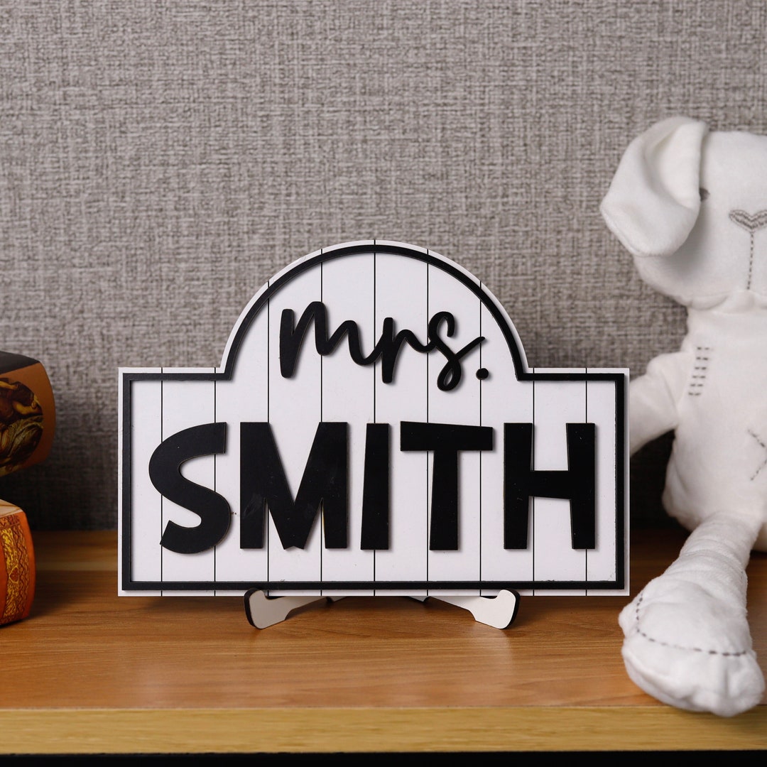 2-layered Teacher Name Plate for Desk, Personalized Teacher Name Door ...