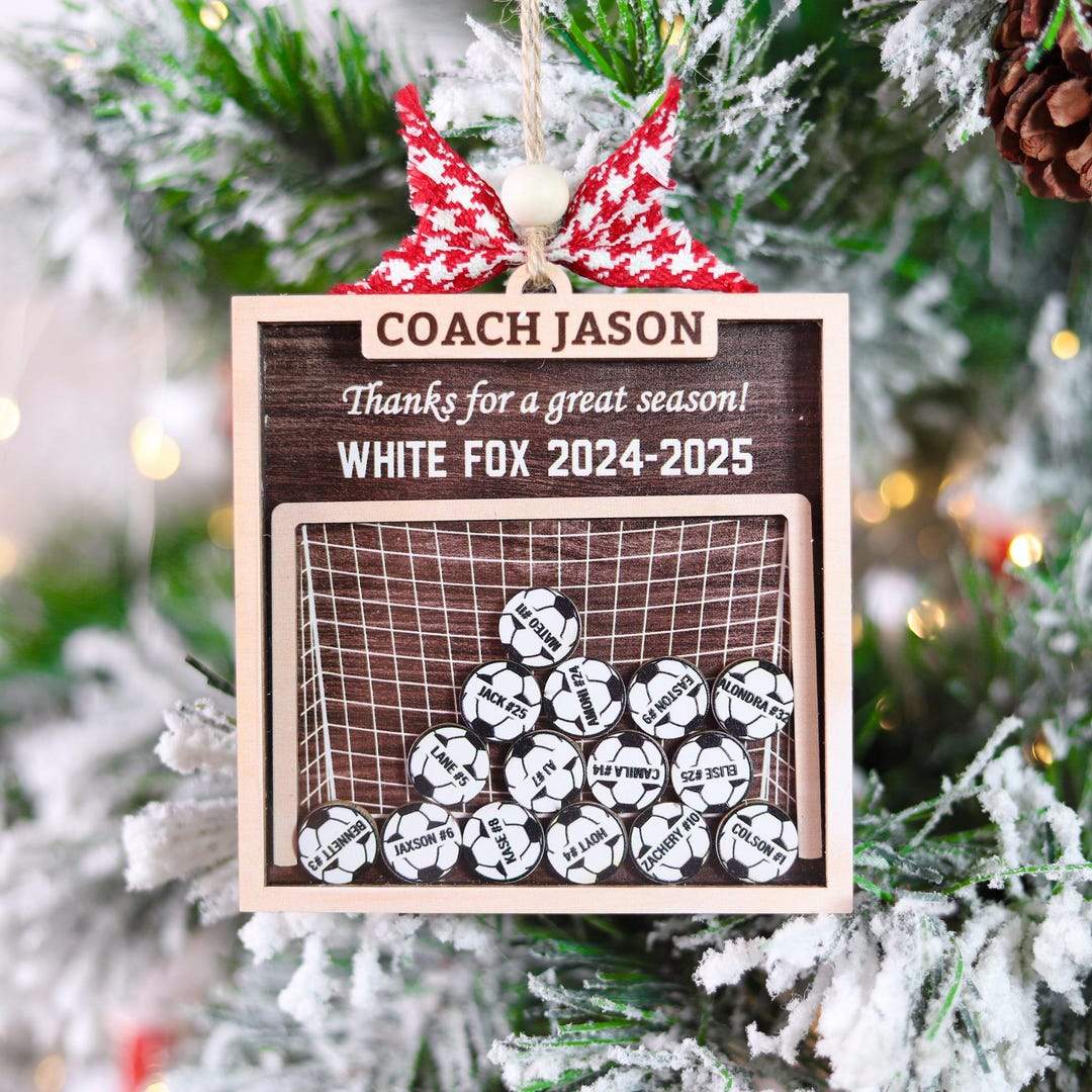 4D Soccer Coach Goal Shaker Ornament, Custom Soccer Team Players ...