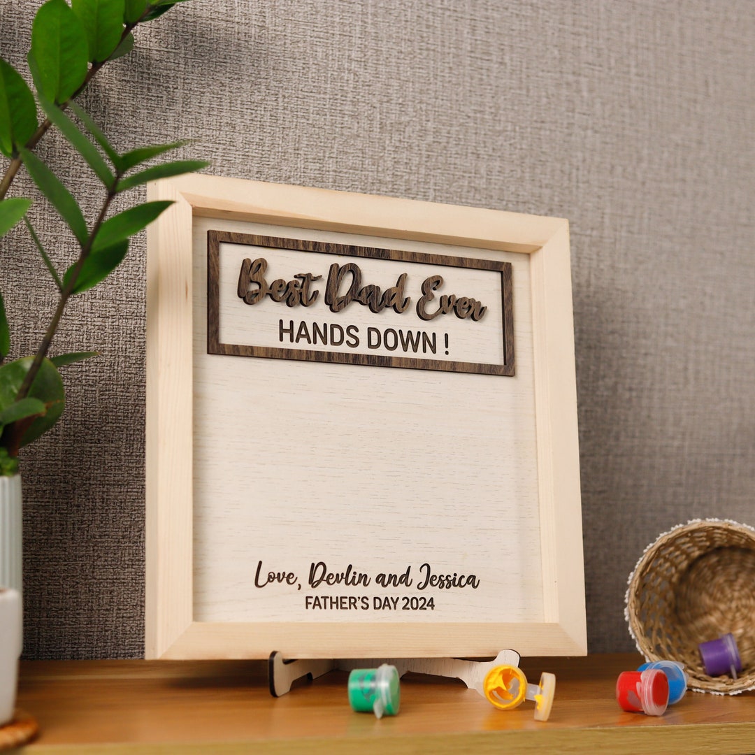 Fathers Day Handprint Art for Dad Step Dad, Kids Handprint Keepsake ...