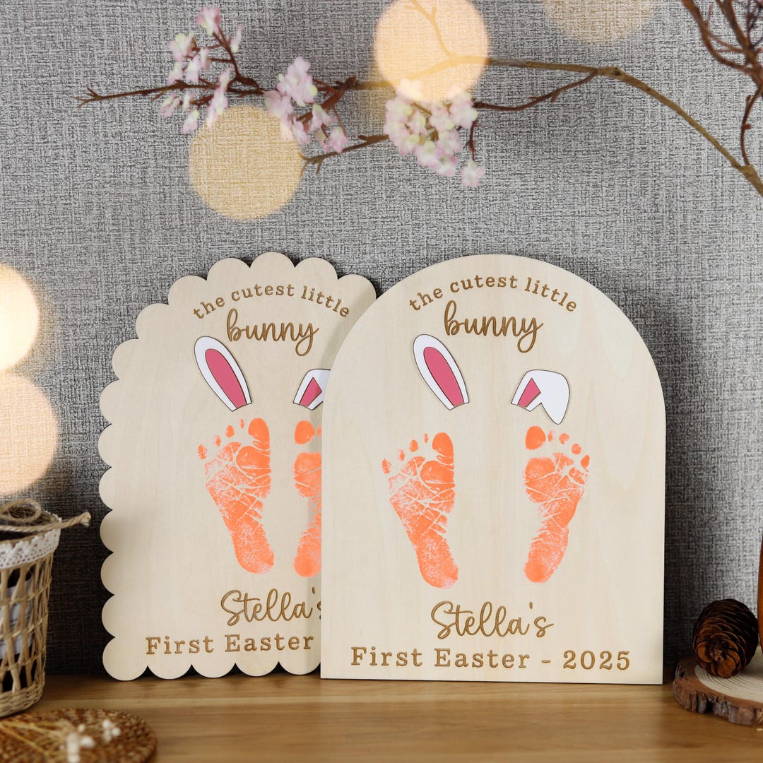 The Cutest Little Bunny Footprint Sign, Kids First Easter Keepsake ...