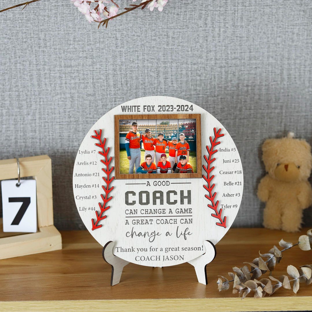 Personalized Baseball Team Photo Frame Sign, Thank You Coach Gifts ...