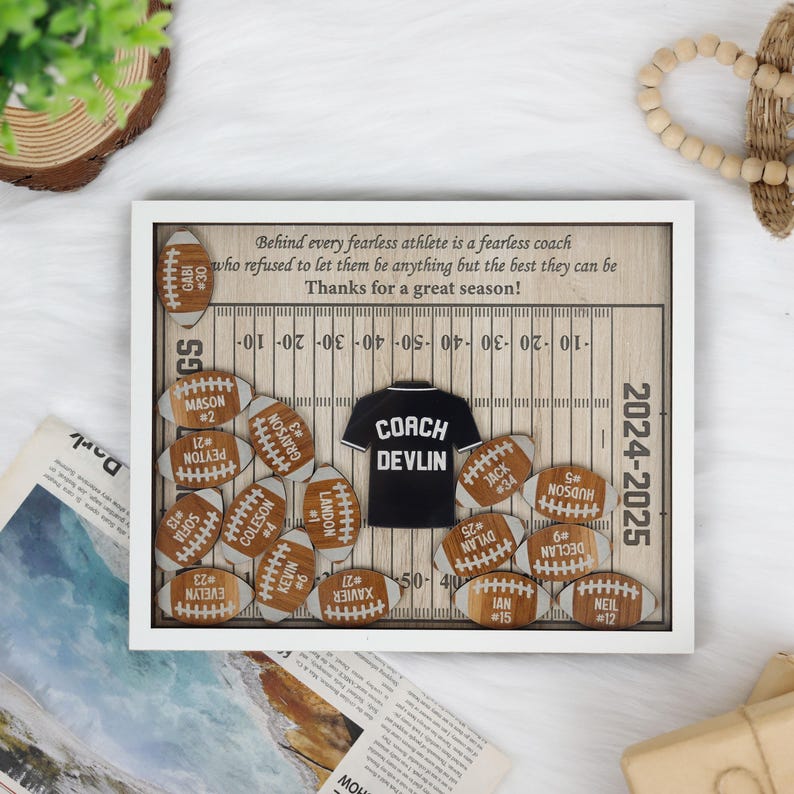 Personalized Desktop Football Coach Sign, Custom Football Coach Thank ...