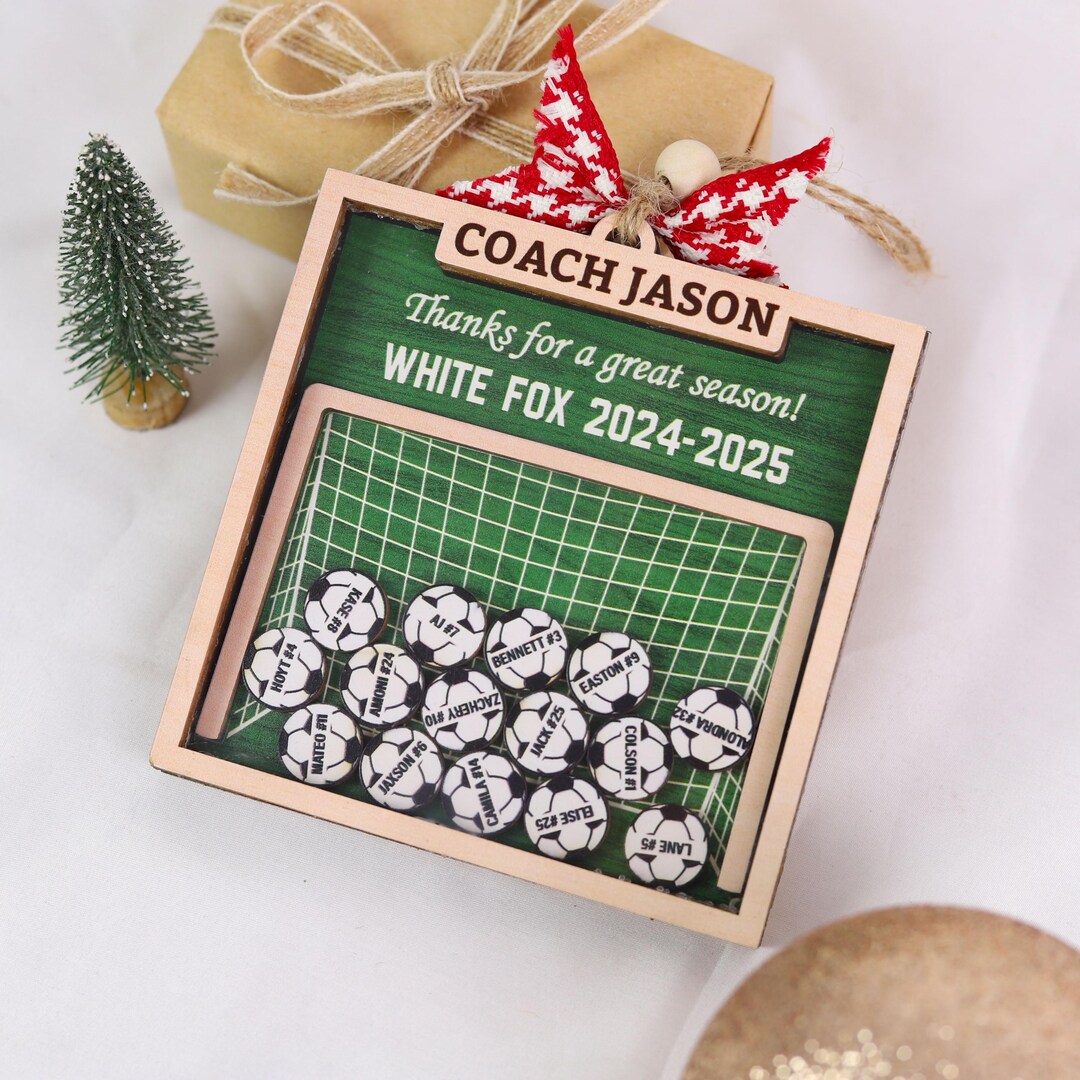 Personalized Soccer Goal Coach Shaker Ornament, Soccer Coach Thank You ...