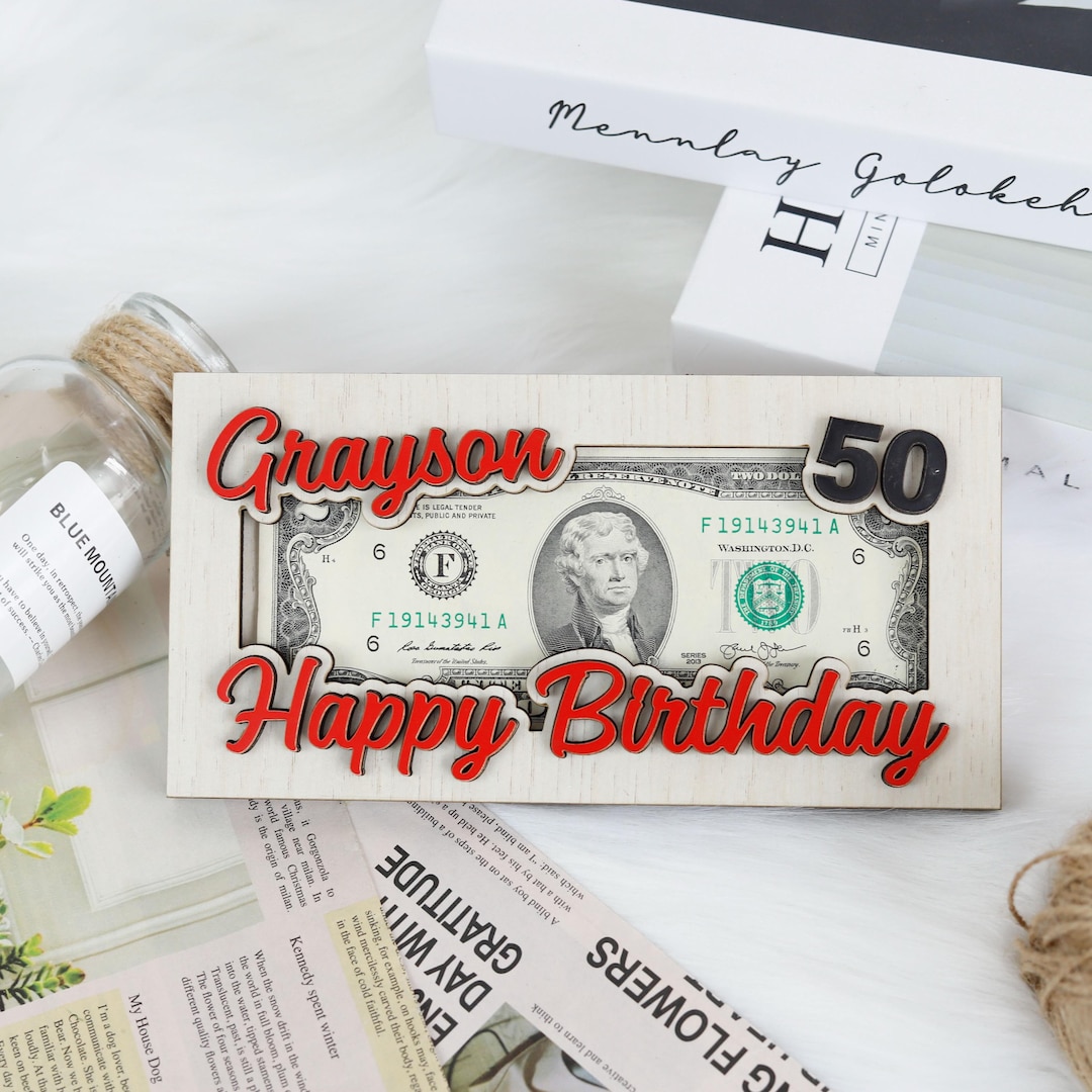 Customized Birthday Money Holder Gift, Happy Birthday Wooden Envelope ...