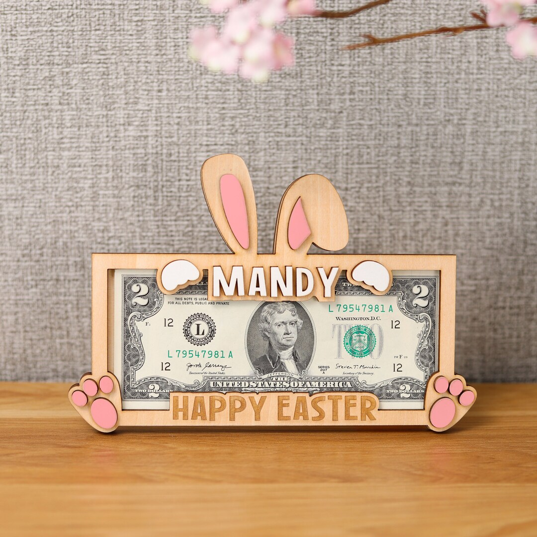 Custom Easter Bunny Money Holder Gift, Bunny Cash Holder for Kids ...