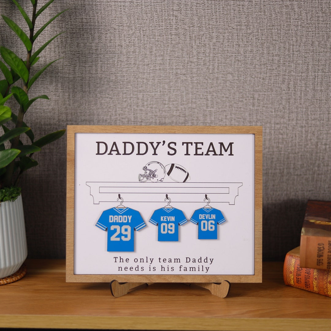 Personalized Football Dad Gifts, Football Family Wood Sign, Football ...